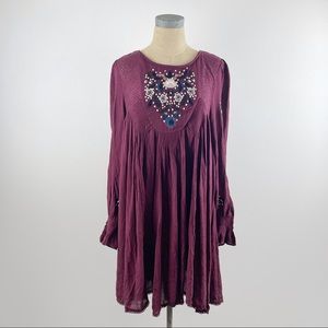 Free People | Dresses | Free People Moya Dress Boho Floral Purple ...